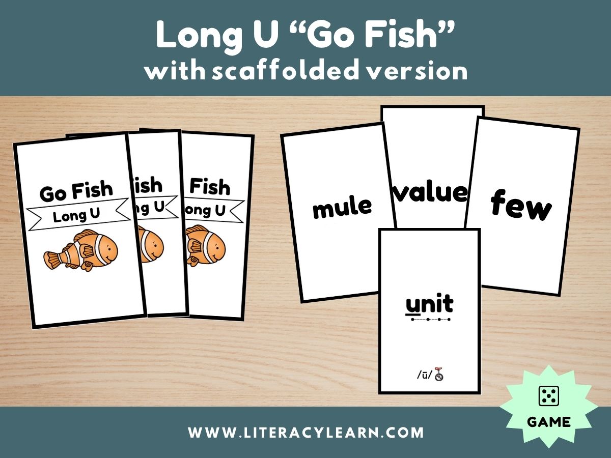 Phonics GO FISH Game: Long U (Two Versions) - Literacy Learn Unlimited