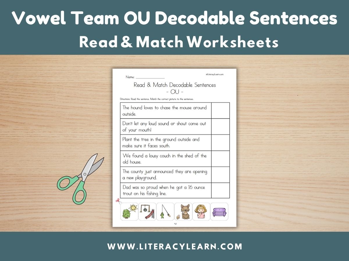 Decodable Sentences Read & Match: Diphthong OU - Literacy Learn Unlimited