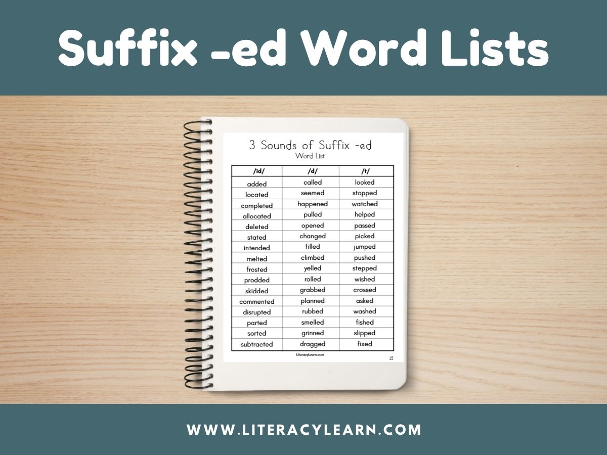 Word List: Suffix -ed (3 sounds) - Literacy Learn Unlimited