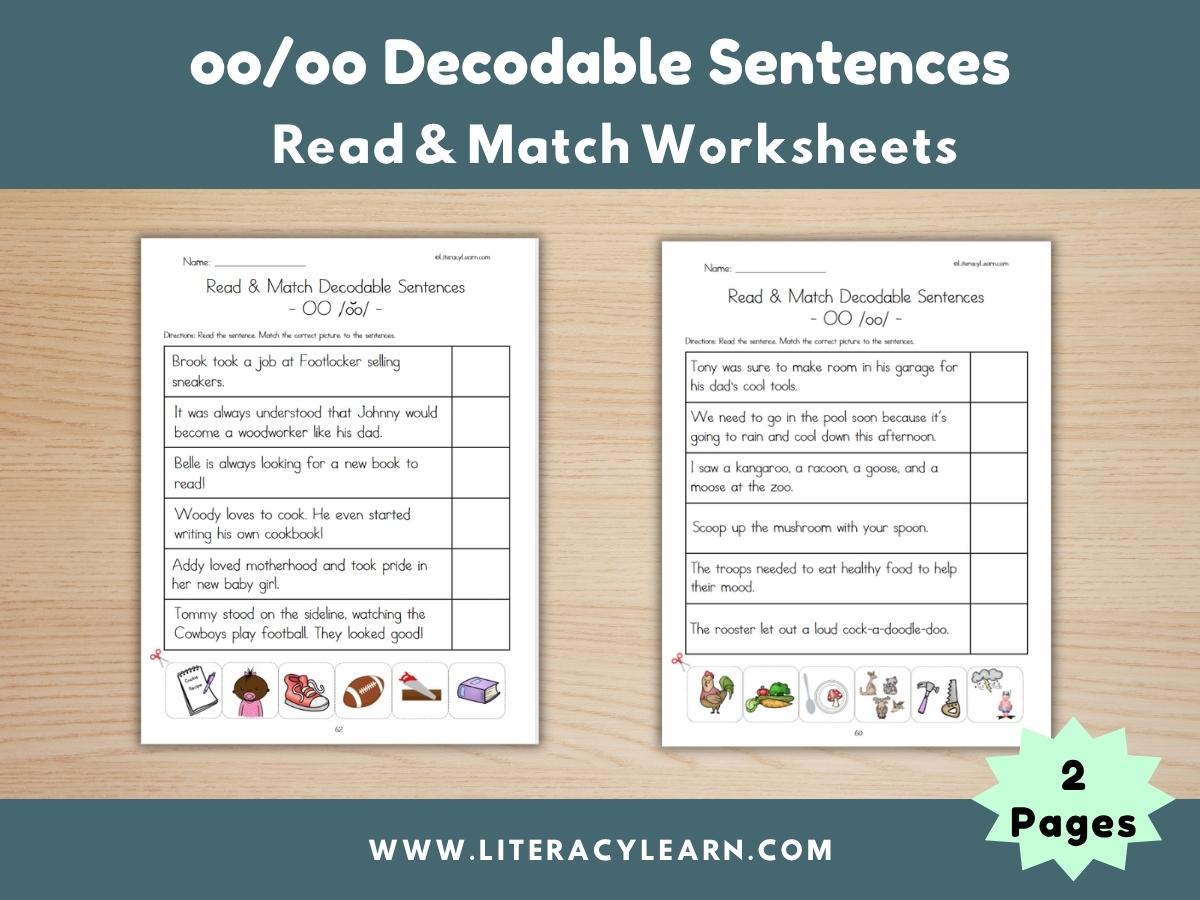 Decodable Sentences Read & Match: OO/OO - Literacy Learn Unlimited