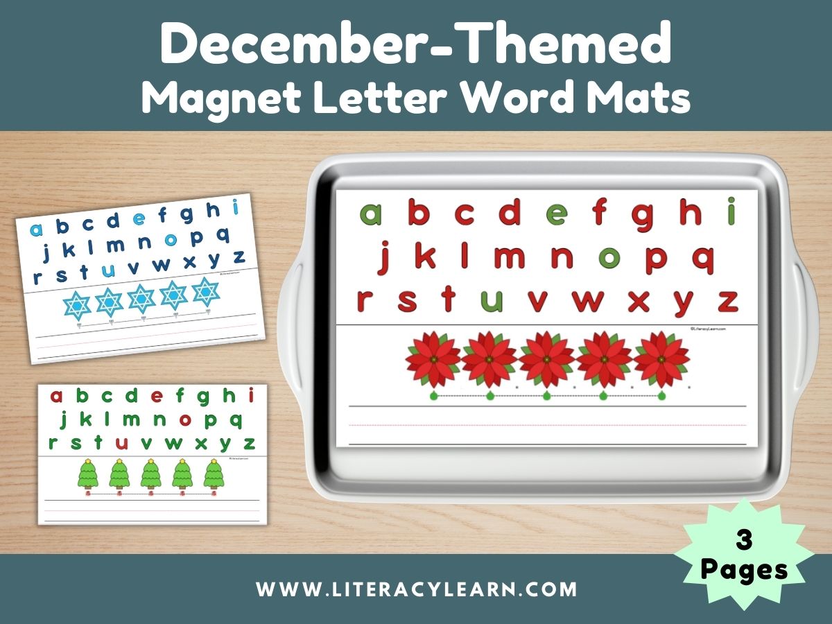 December Holidays Magnet Letter Word Building Mats - Literacy Learn ...