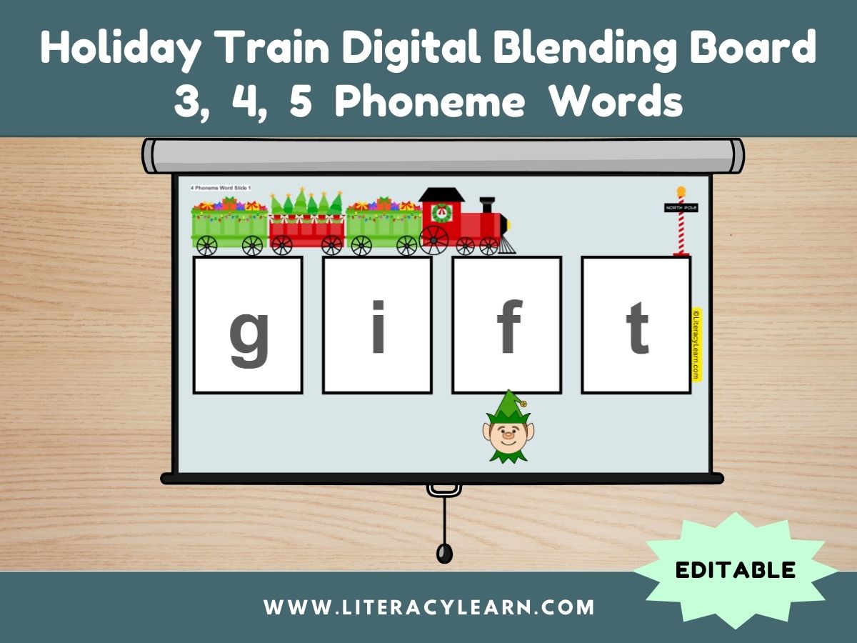 Holiday Train Digital Blending Board - Literacy Learn Unlimited