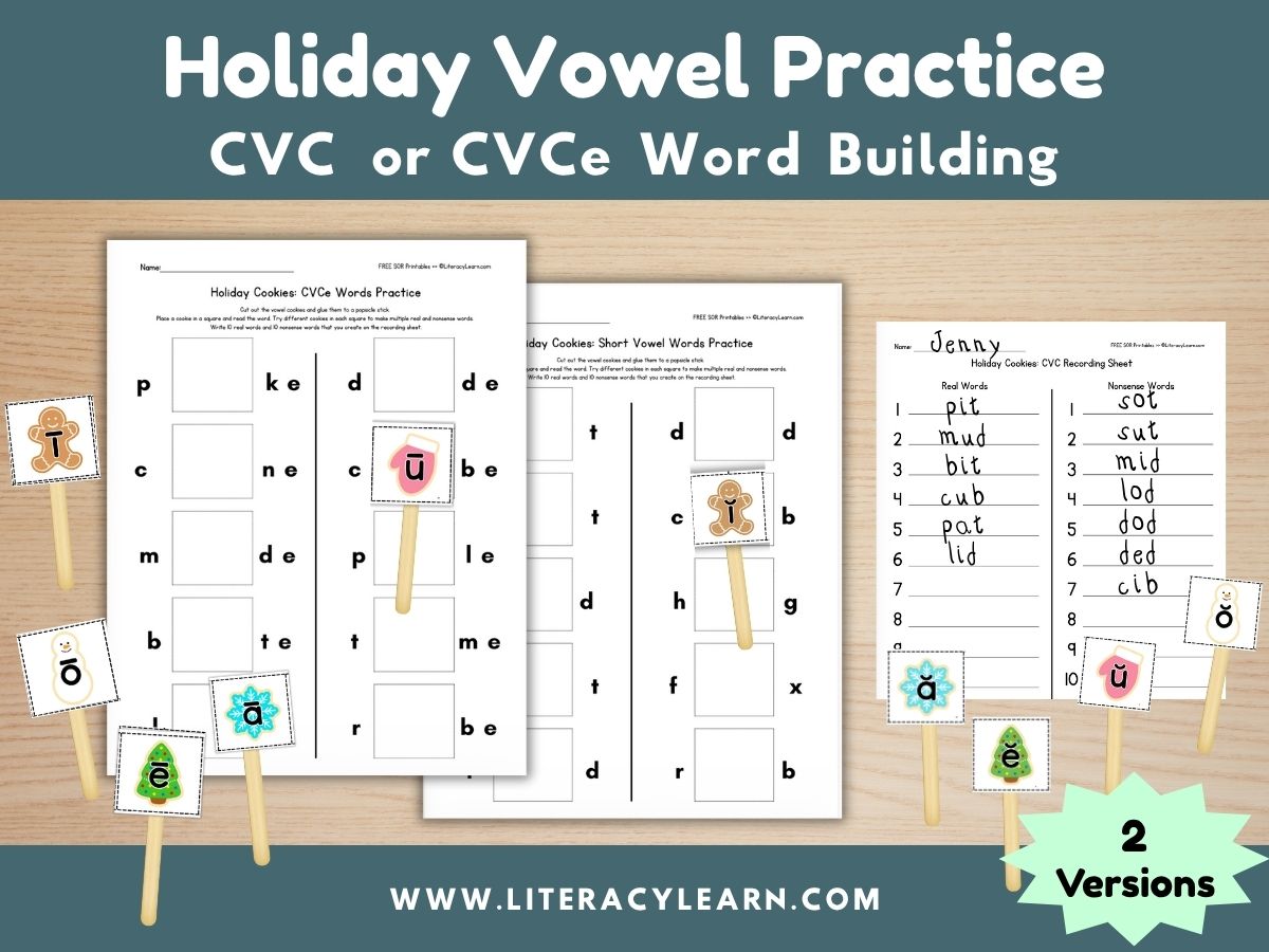 Holiday Cookies Vowel Sounds Practice (Short & Long) - Literacy Learn ...