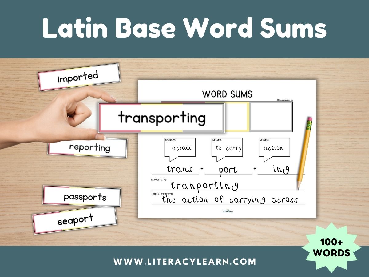 Latin Word Sum Practice Activity - Literacy Learn Unlimited