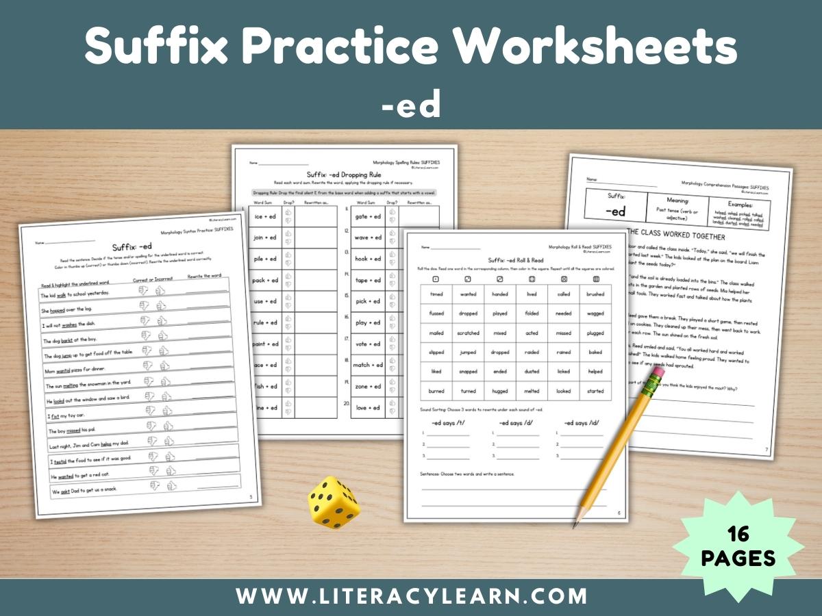 Suffix Practice Worksheets: -ed - Literacy Learn Unlimited