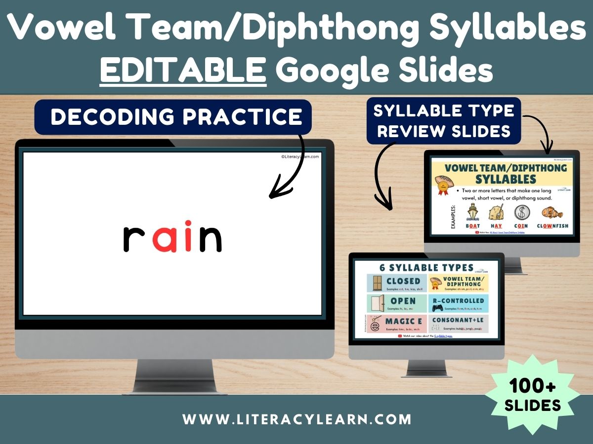 Vowel Team/Diphthong Syllable Type: Google Slides Decoding Practice ...