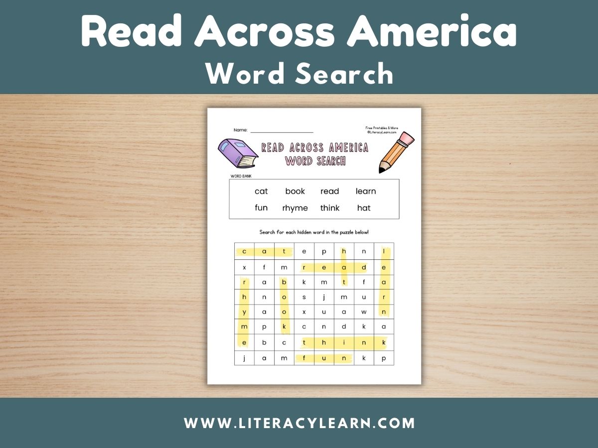 Read Across America Word Search - Literacy Learn Unlimited