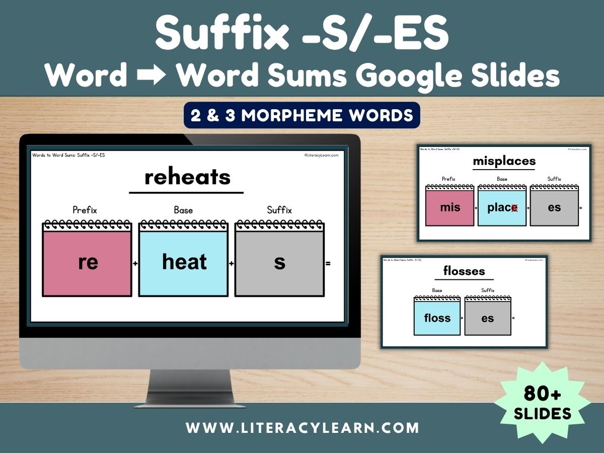 Suffix -S/-ES Google Slides: Word to Word Sums - Literacy Learn Unlimited